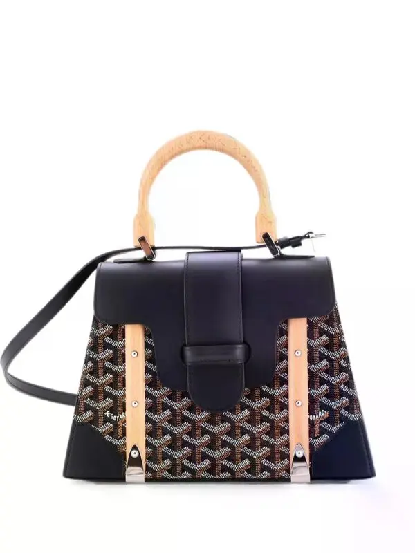 Goyard Saigon Top Handle Bag Coated Canvas With Leather Pm Satchel