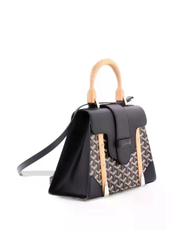 Goyard Saigon Top Handle Bag Coated Canvas With Leather Pm Satchel