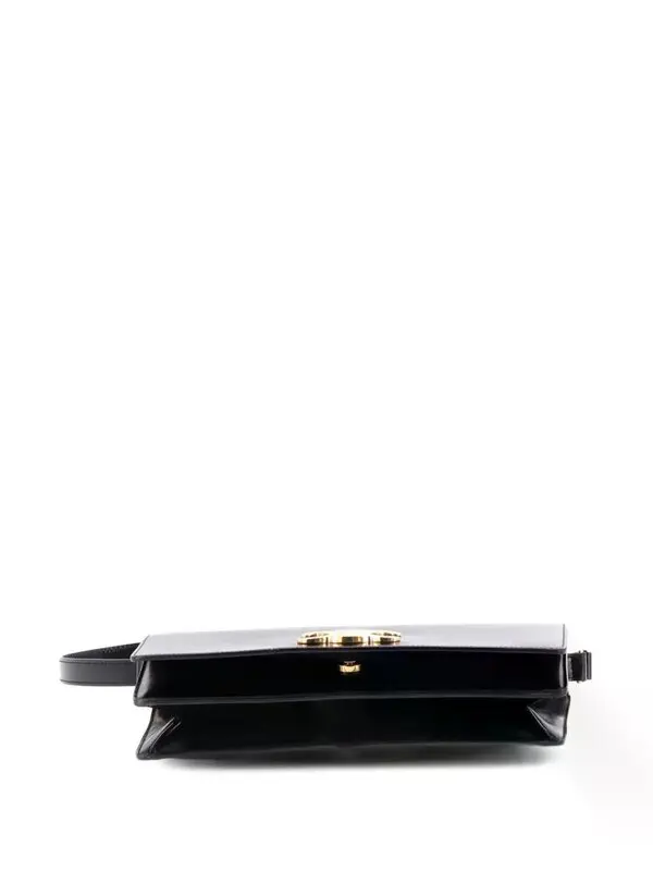Celine Trapeze Triomphe Smooth Calfskin Shoulder Bag - Black
