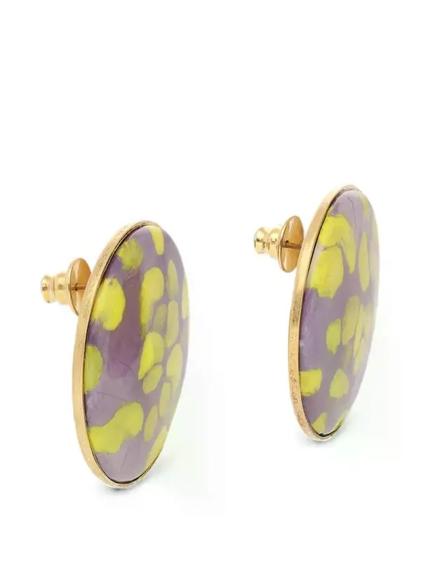 Dries Van Noten Handmade Painted Earrings