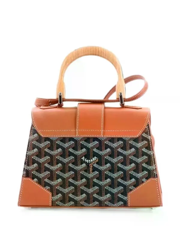 Goyard Structured Saigon Top Handle Bag Coated Canvas With Leather Mini Satchel