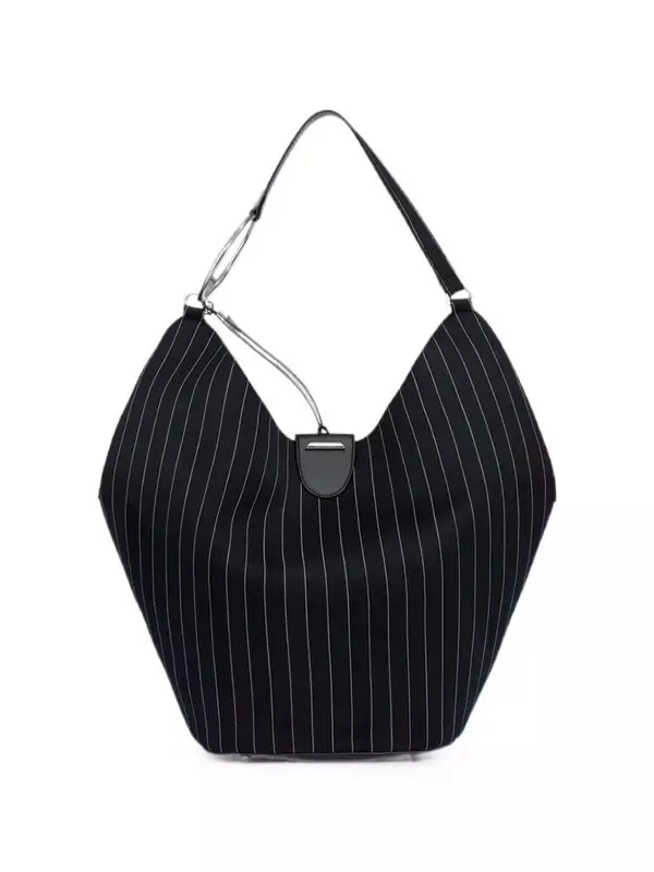 DONDUP Large Pinstripe-pattern Shoulder Bag - Black