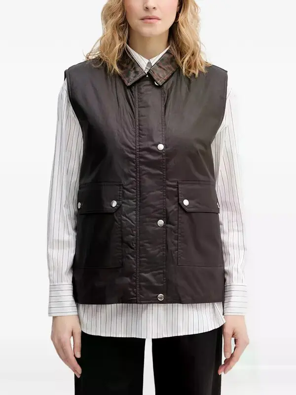 Sisley Leopard-print Collar Gilet