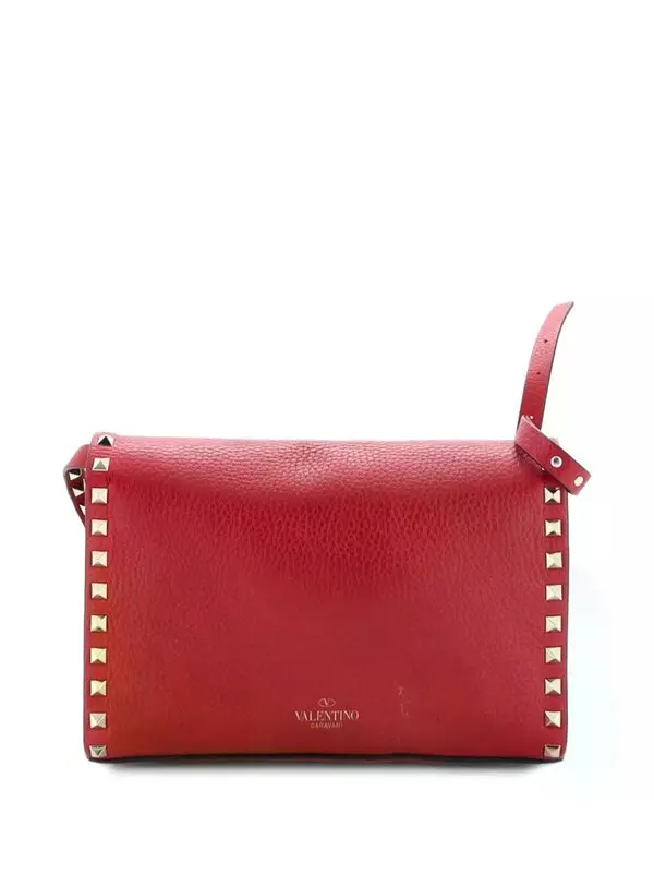 Valentino Garavani Rockstud Flap Leather Crossbody Bag - Red