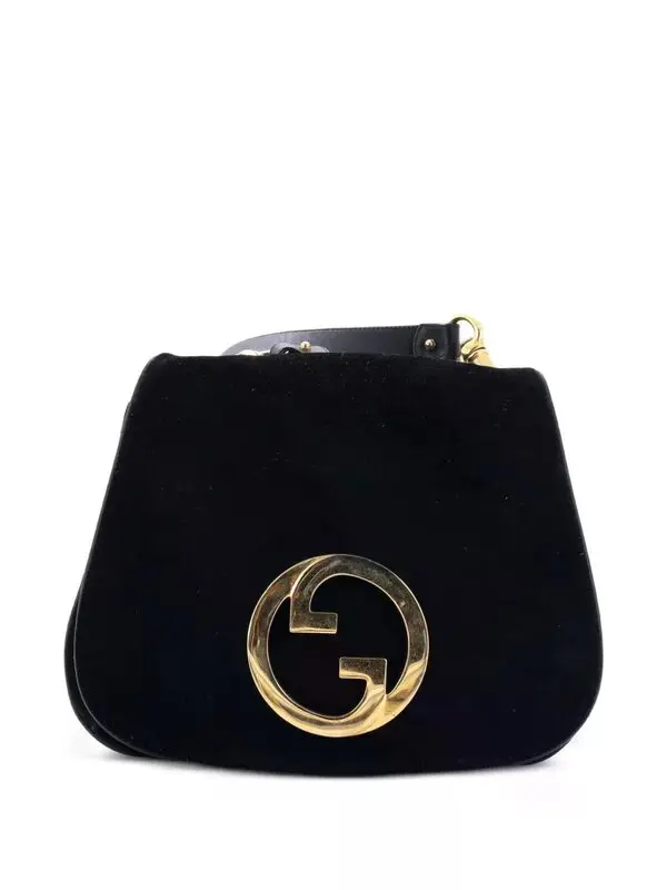 Gucci Blondie Flap Suede Medium Shoulder Bag - Black