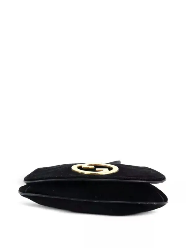 Gucci Blondie Flap Suede Medium Shoulder Bag - Black