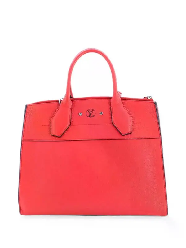 LOUIS VUITTON City Steamer Leather Mm Tote Bag - Red