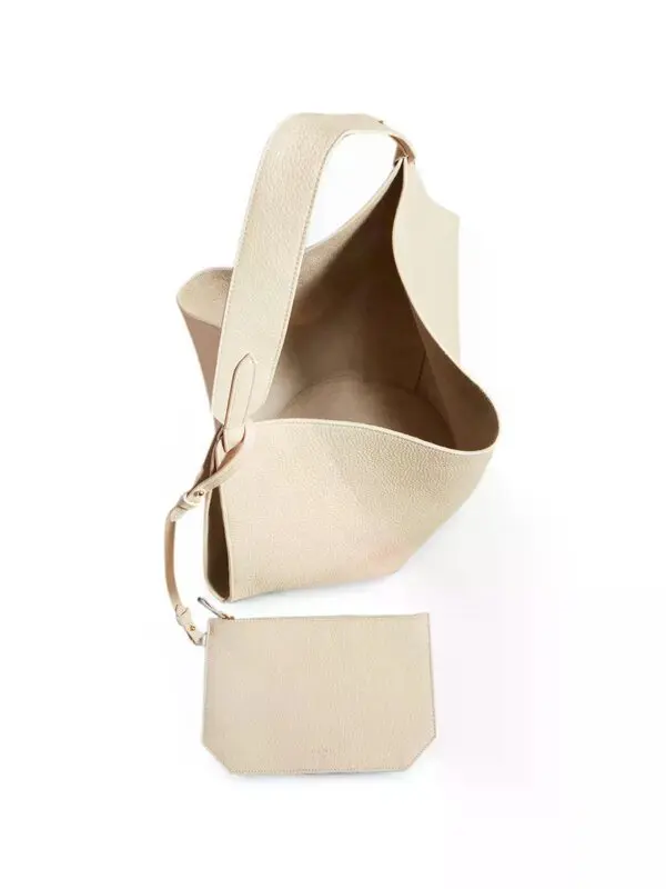 Khaite Medium Lotus Tote In Dark Ivory Pebbled Leather