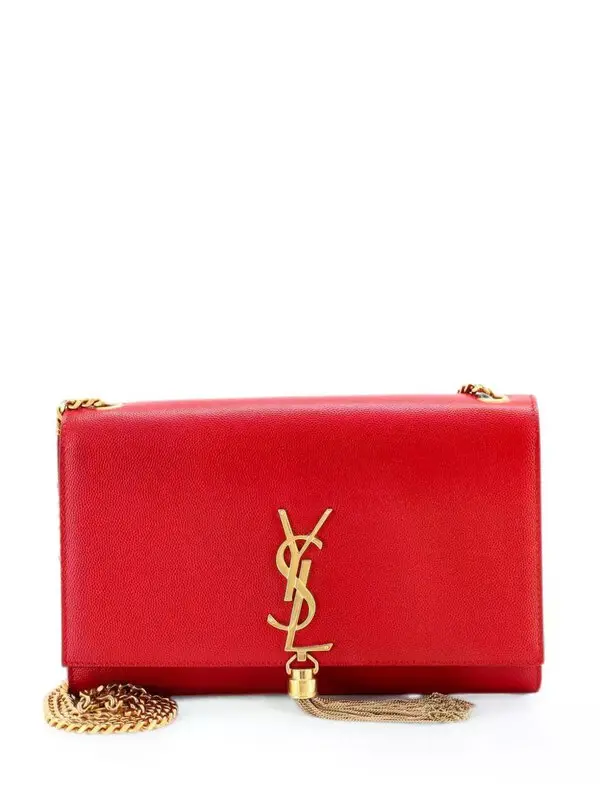 Saint Laurent Classic Monogram Tassel Leather Medium Crossbody Bag