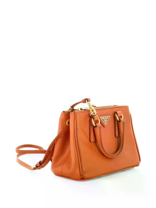 Prada Double Zip Lux Tote Saffiano Leather Mini Satchel