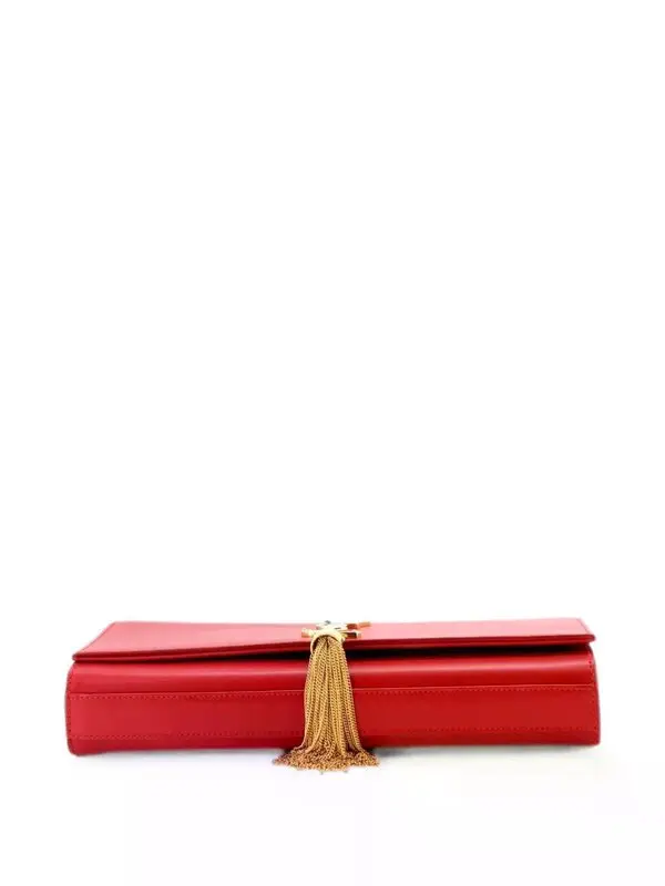 Saint Laurent Classic Monogram Tassel Leather Long Clutch Bag