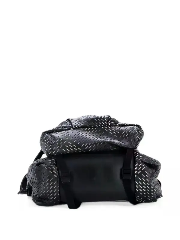 Bottega Veneta Fold Over Leather With Perforated Detail Backpack