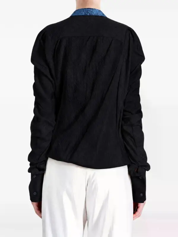 KIKO KOSTADINOV Scarf-collar Puffed-sleeve Top