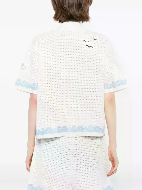 Casablanca Crochet-knit Embroidered Shirt