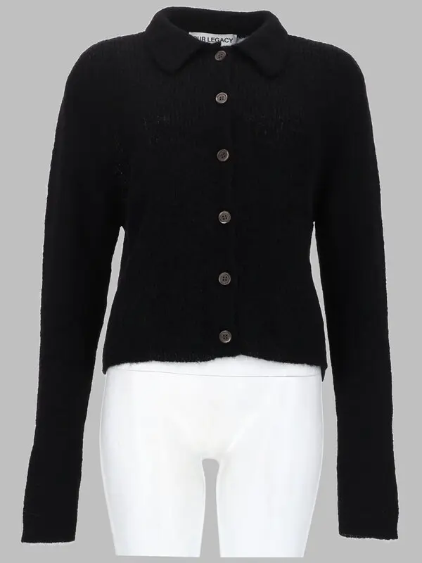 Our Legacy Mazzy Polo" Knit Top - Black