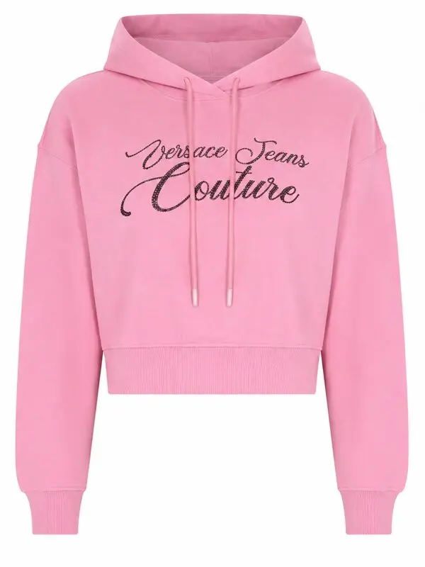 Versace Felpa Cropped Con Logo