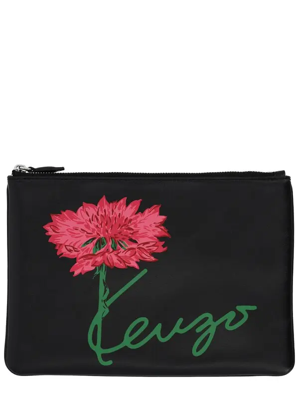 Kenzo Tulip" Pouch In Leather