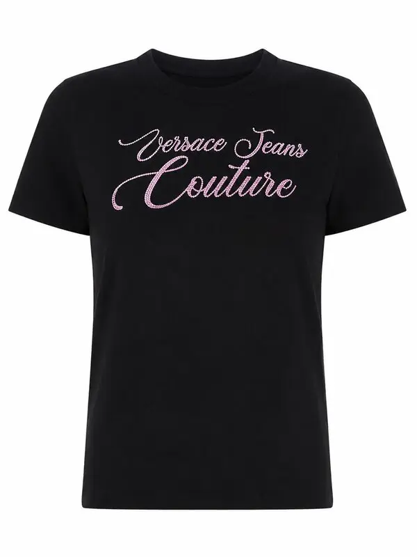 Versace T-shirt Con Logo E Strass