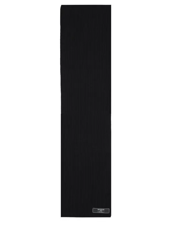 Balmain Sciarpa In Lana Merino - Black
