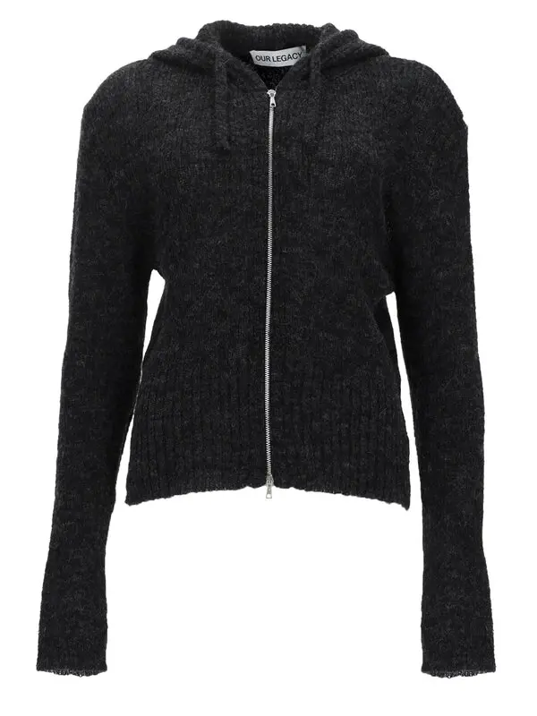 Our Legacy Compact" Zip-up Knit Hoodie