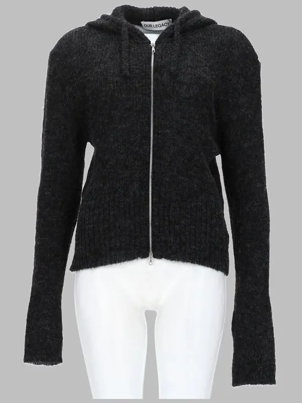 Our Legacy Compact" Zip-up Knit Hoodie