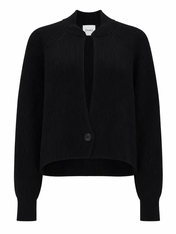 NUDE Ribbed Mini Knit Cardigan