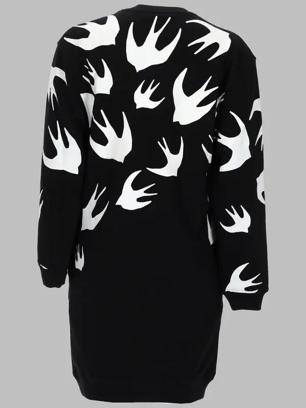 Alexander McQueen Mini Dress With All-over Bird Print