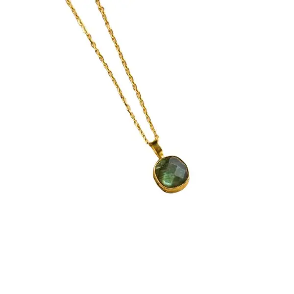ROZ Myra Necklace With Labradorite Pendant - Green