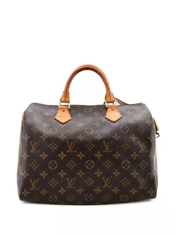 LOUIS VUITTON Speedy Monogram Canvas Satchel - Brown