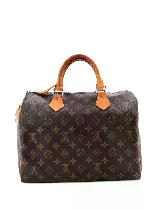 LOUIS VUITTON Speedy Monogram Canvas Satchel - Brown