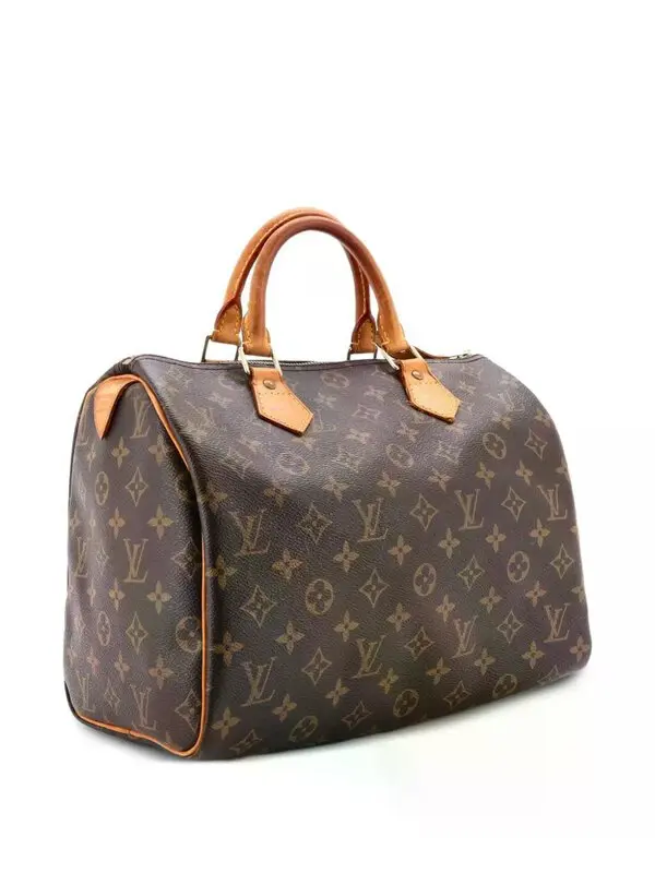 LOUIS VUITTON Speedy Monogram Canvas Satchel - Brown