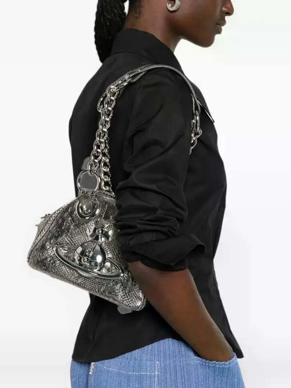 VIVIENNE WESTWOOD Orb Snakeskin-effect Shoulder Bag