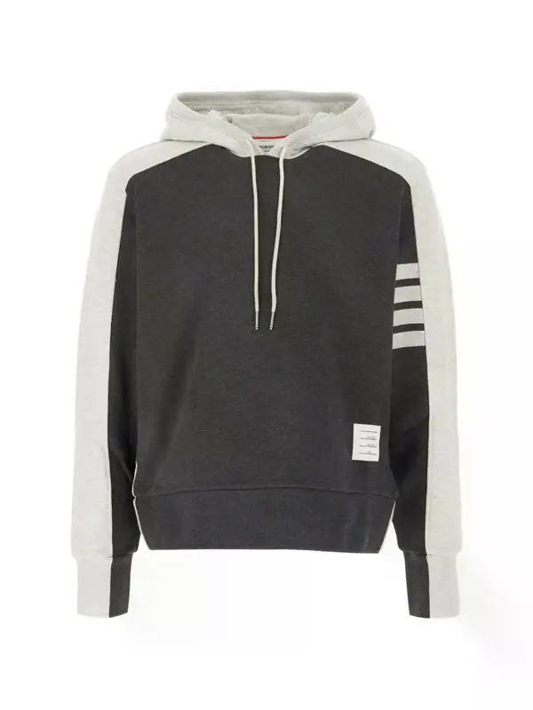 Thom Browne Loopback 4-bar Logo-patch Hoodie