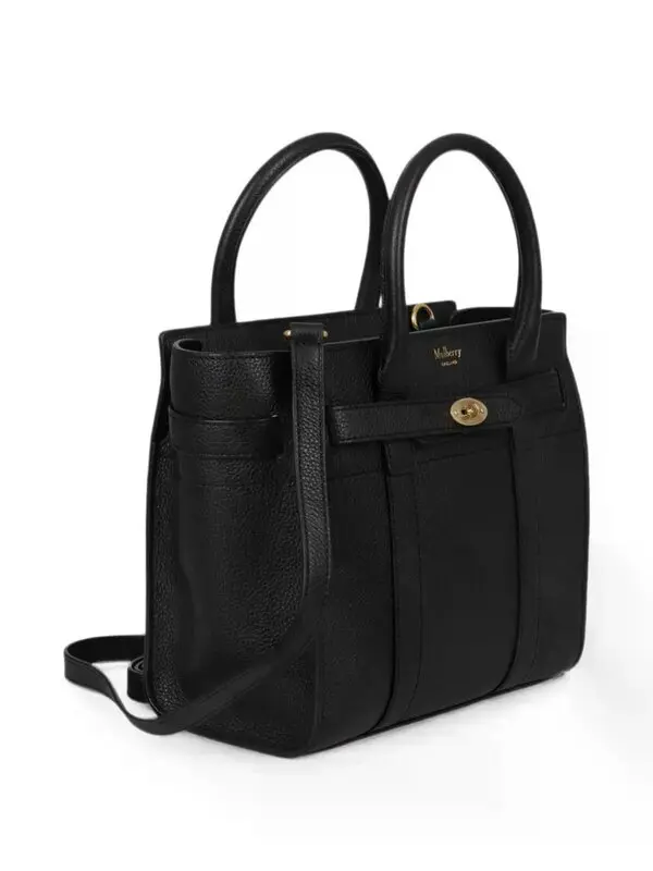 Mulberry Mini Zipped Bayswater Grained Tote Bag