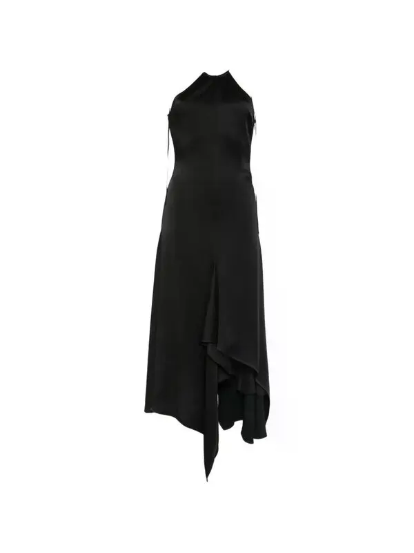Victoria Beckham Sleeveless Asymmetric Midi Dress - Black