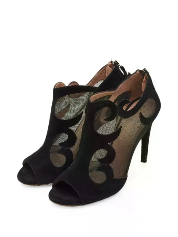 STUART WEITZMAN Mesh-panel Open-toe Ankle Boots