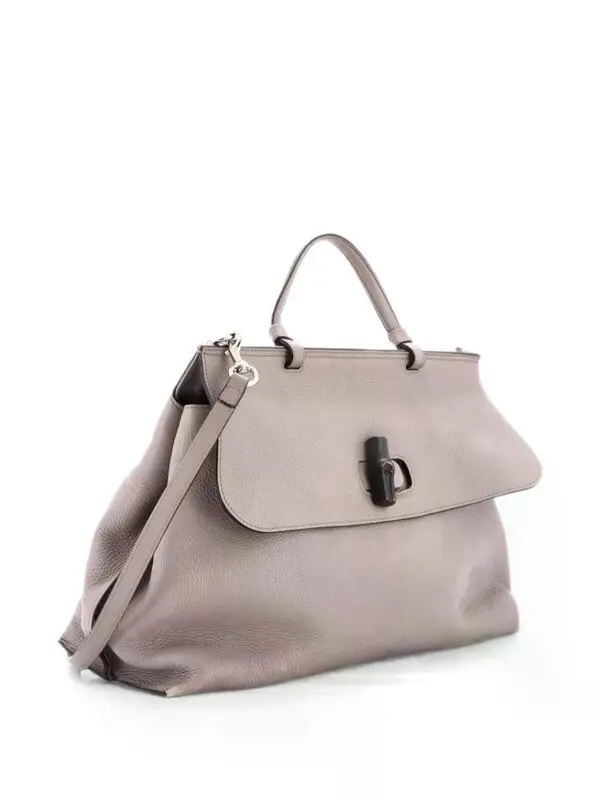 Gucci Bamboo Daily Top Handle Bag Leather Large Satchel