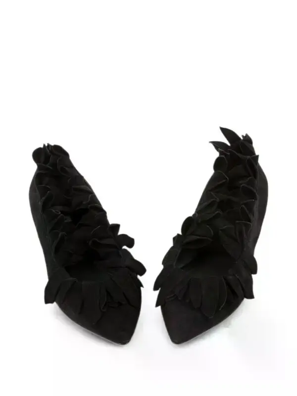 Alaïa Circa 2020s Petal-detail Ballet Flats - Black