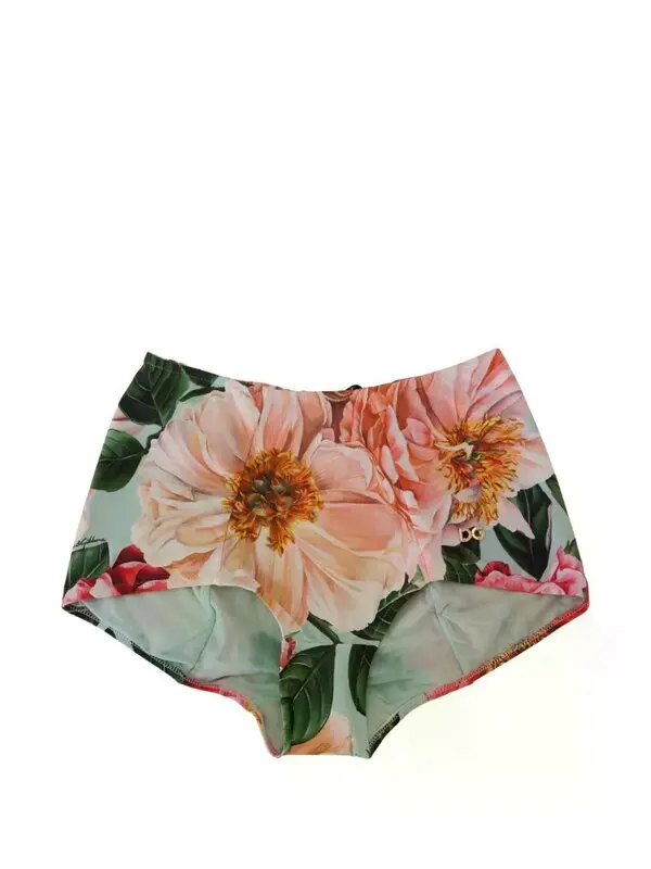 Dolce & Gabbana Floral-print High-waisted Briefs - Pink