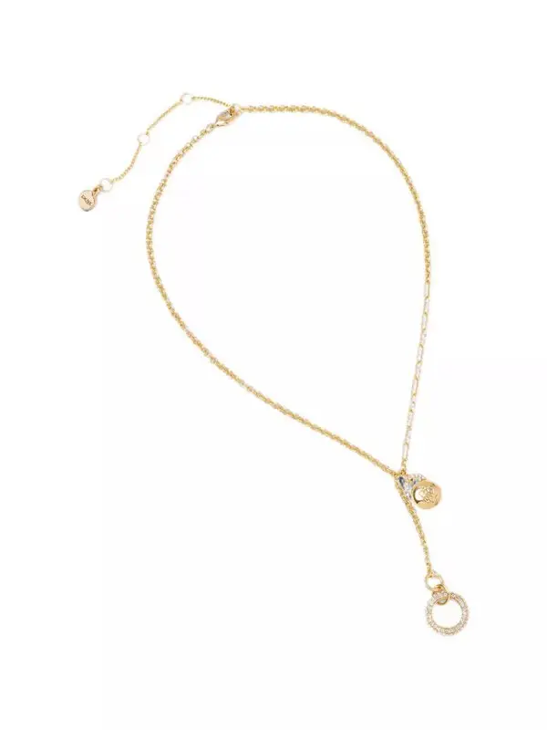 Dkny Crystal-embellished Padlock Necklace - Gold