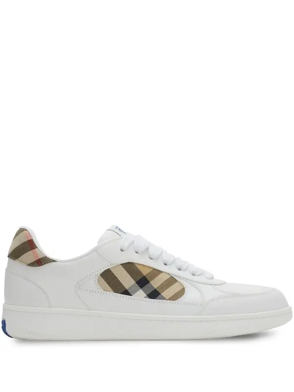 Burberry Leather And Check Terrace Sneakers