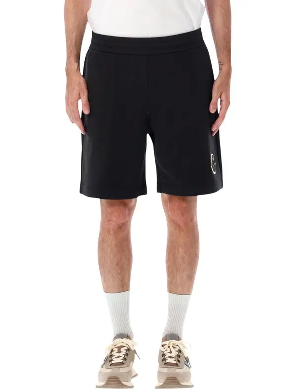 Moncler Cotton Sweat Shorts With Logo Patch