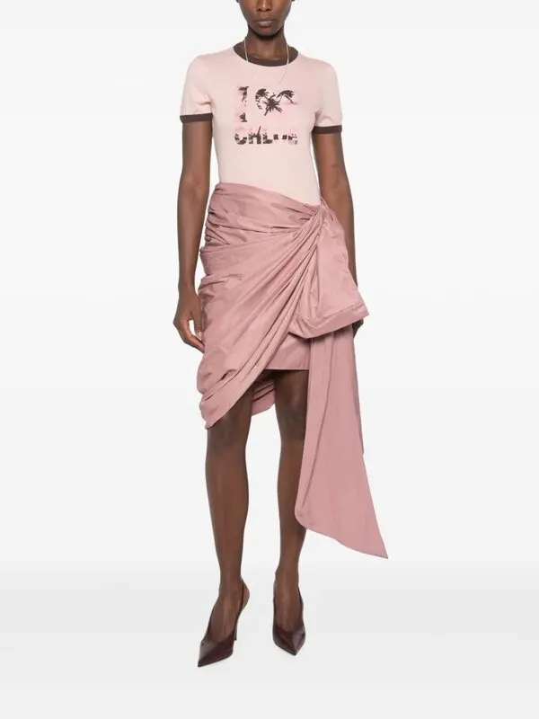 Chloé Draped Silk Mini Skirt - Pink