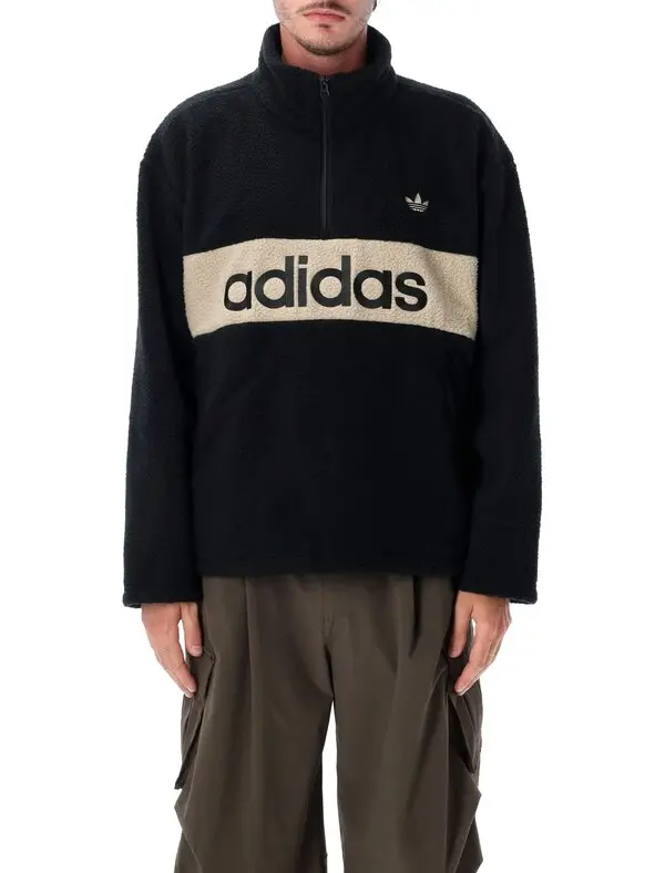 ADIDAS ORIGINALS Fleece Half-zip Pullover - Nero