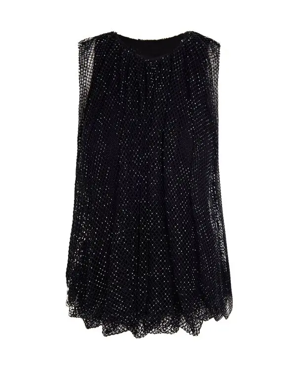 Sportmax Sleeveless Open-knit A-line Dress - Nero