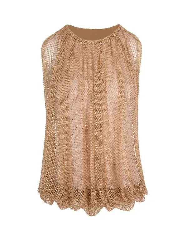 Sportmax Knit Top In Stretch Jersey And Viscose - Cammello