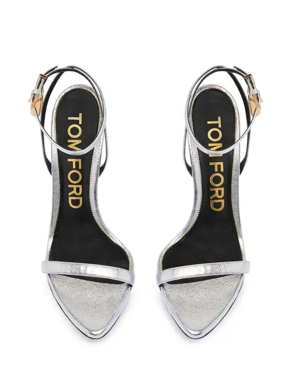 TOM FORD Padlock Leather Heel Sandals