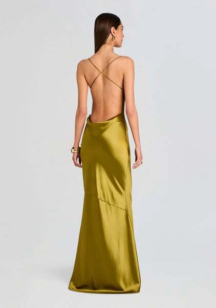 Retrofete Lukka Satin Gown - Basil
