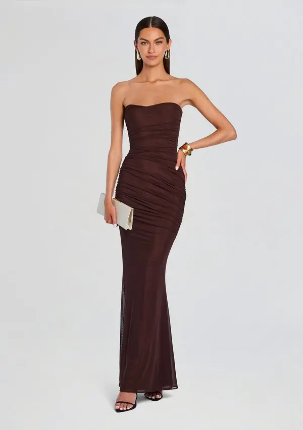 Retrofete Isadore Strapless Gown - Walnut