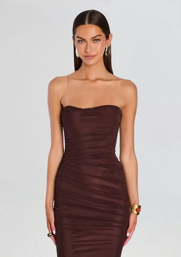 Retrofete Isadore Strapless Gown - Walnut